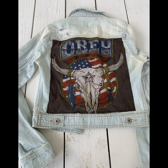 Obey | Jackets & Coats | Custom Reworked Obey Jean Jacket S | Poshmark